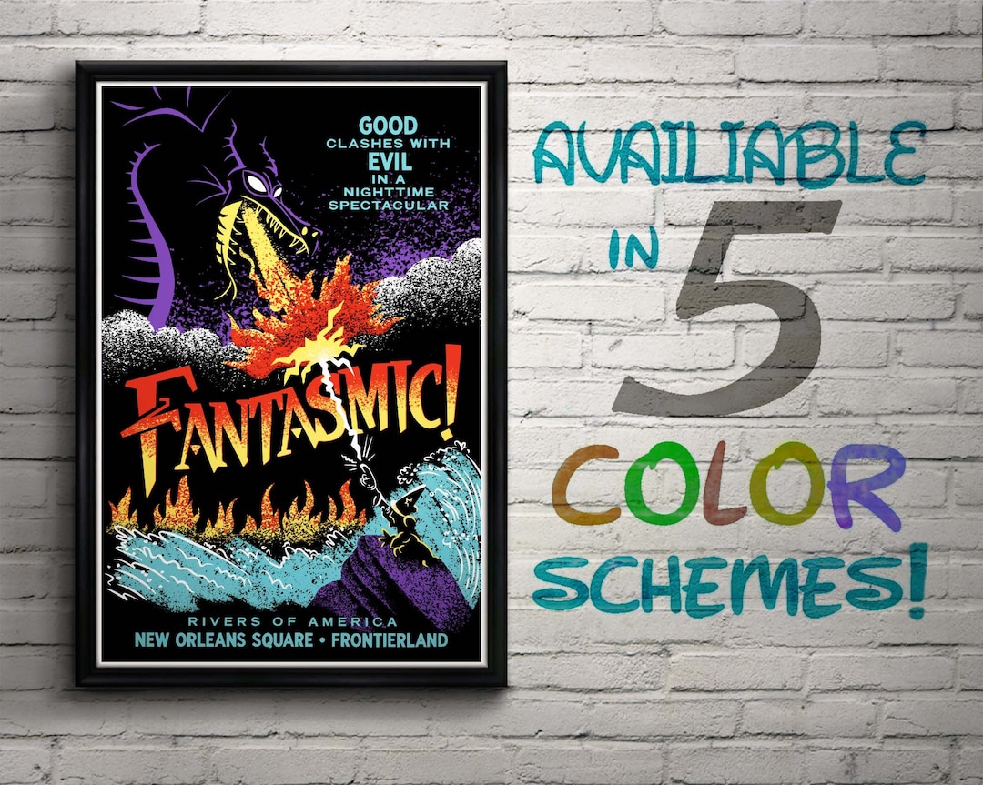 Fantasmic Vintage Disneyland Show Poster Giclée Wall Art, Great for ...