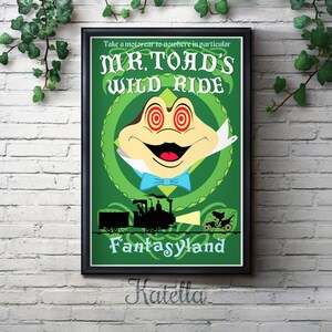 Vintage Disneyland Mr. Toad's Wild Ride Attraction Poster | Etsy