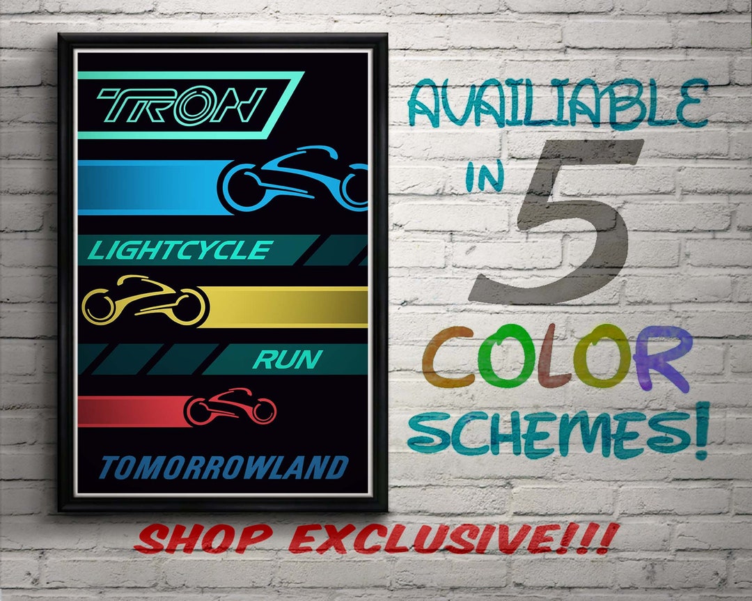 Tron Lightcycle / Run Vintage Style Disney World Attraction Poster ...