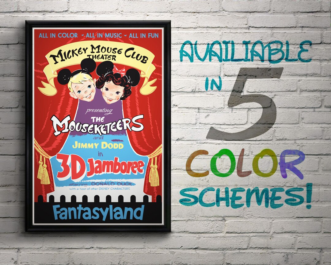 Mickey Mouse Club Theatre, Vintage Disneyland Attraction Poster Giclée ...