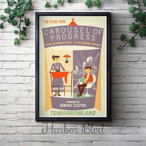 Carousel of Progress Vintage Disney World Disneyland Attraction Poster ...