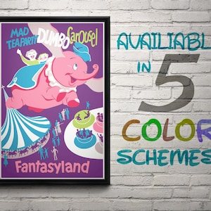 Vintage Disneyland Dumbo Attraction Poster, Disney, Fantasyland ...