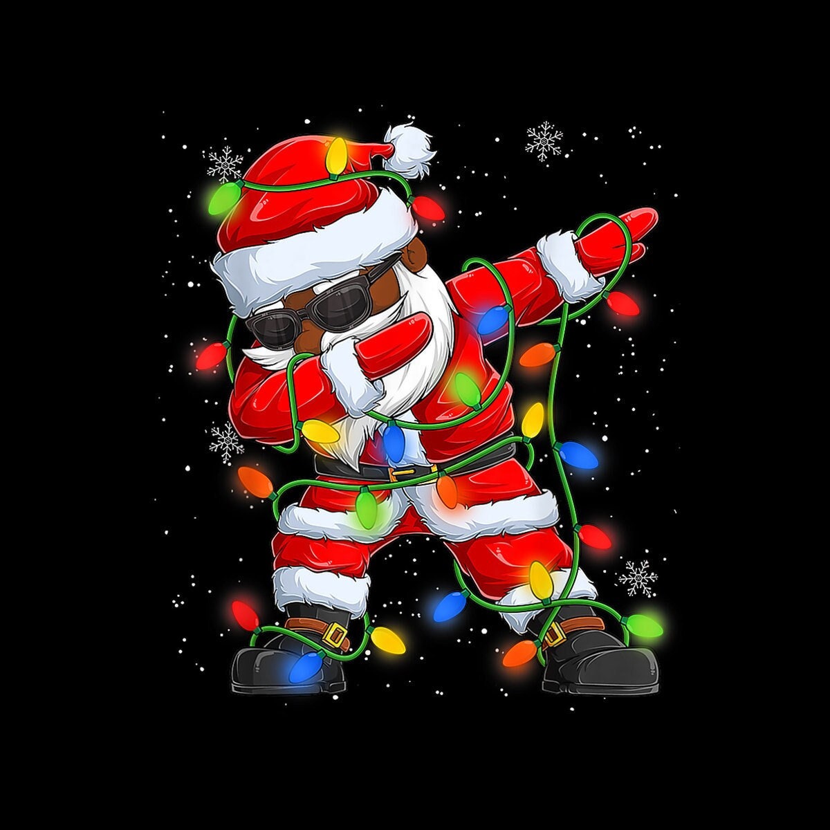 Dabbing Black Santa Clipart | Dabbing Dance Santa Claus Clipart – LIHS