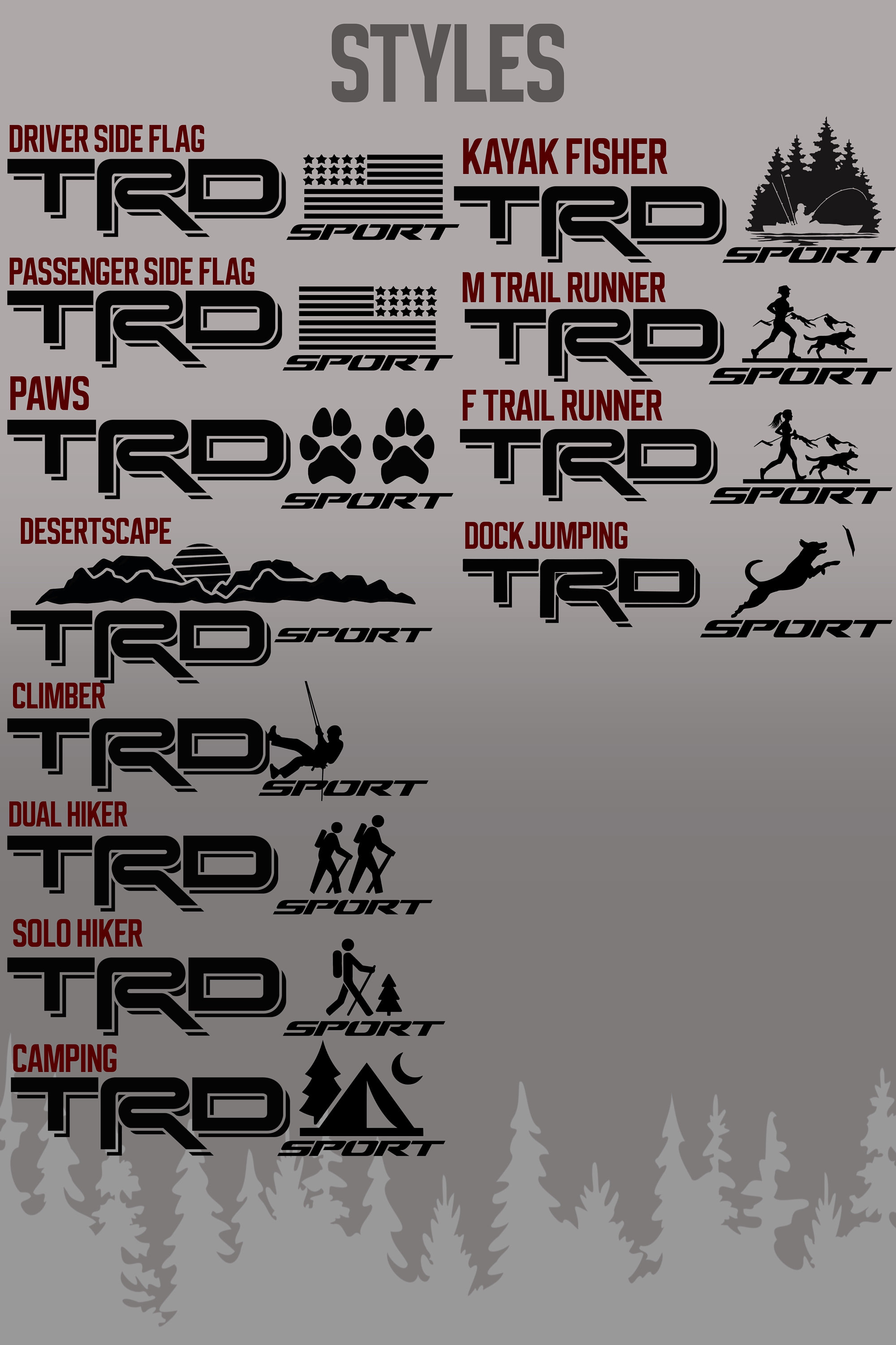 Toyota TRD SPORT Decals Fishing / Hunting / Sports / - Etsy