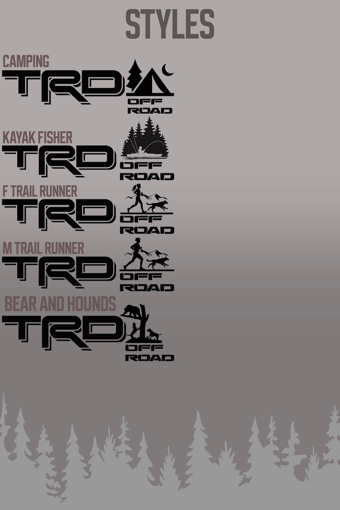 Toyota TRD OFF ROAD Decals Fishing/hunting/outdoors/sports - Etsy