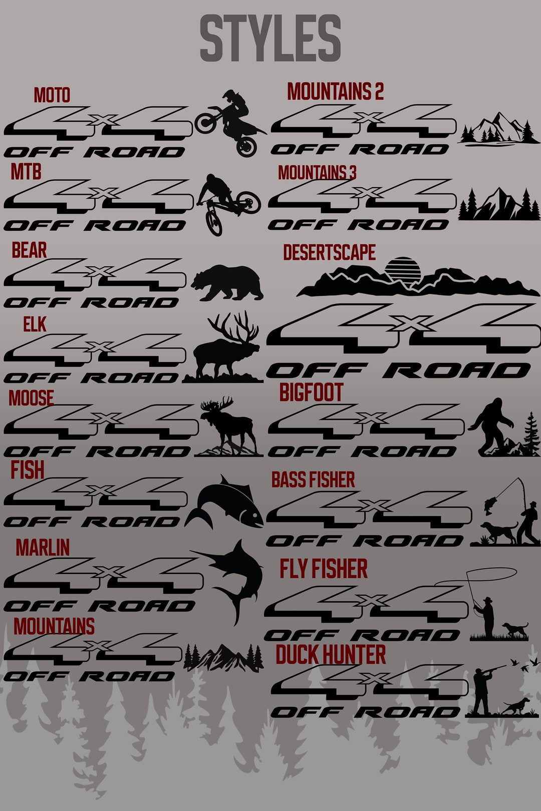 4x4 Decal - Hunting / Fishing / Outdoors / Sports - Etsy