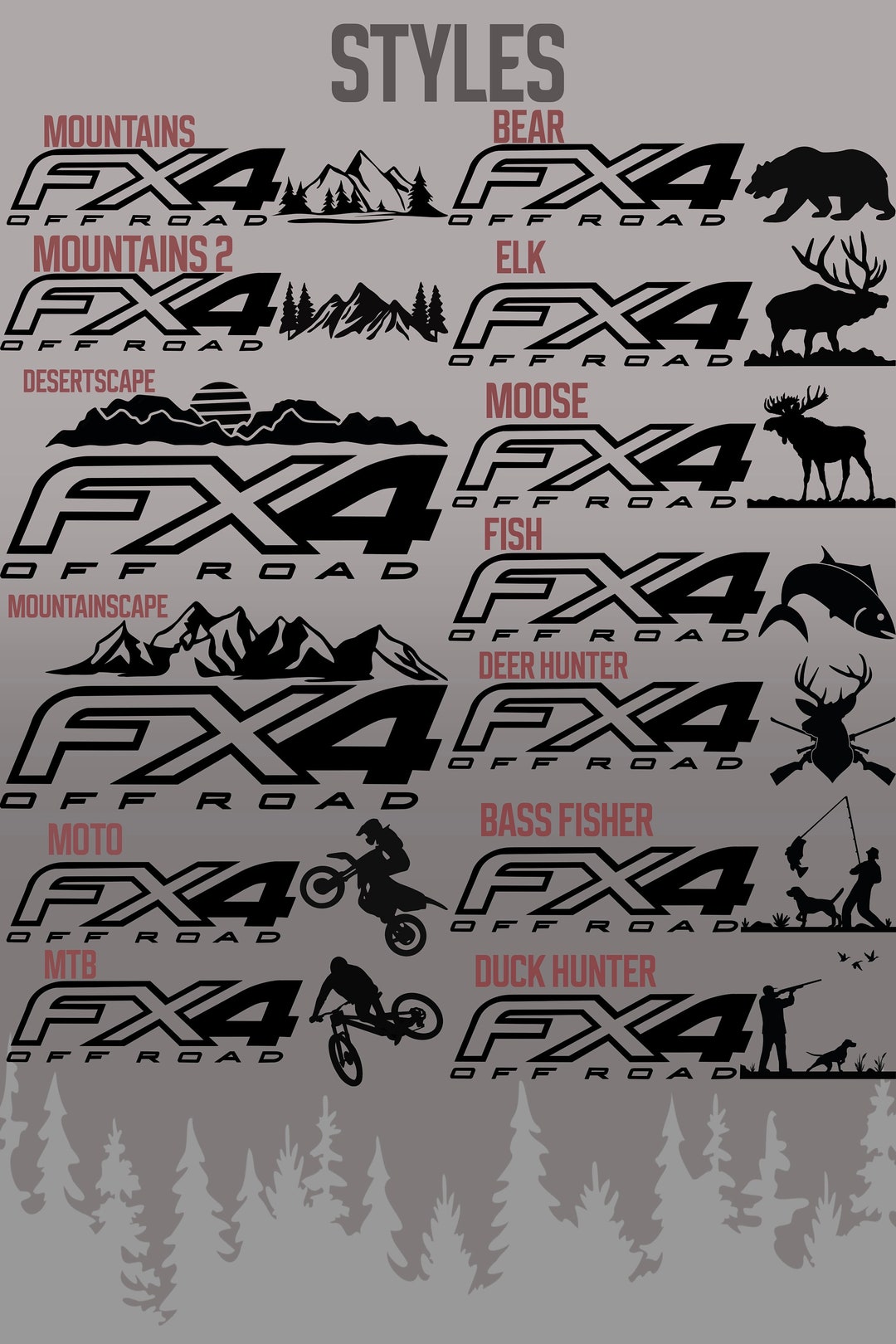 Ford FX4 Decals - Hunting/fishing/outdoors/sports - Etsy
