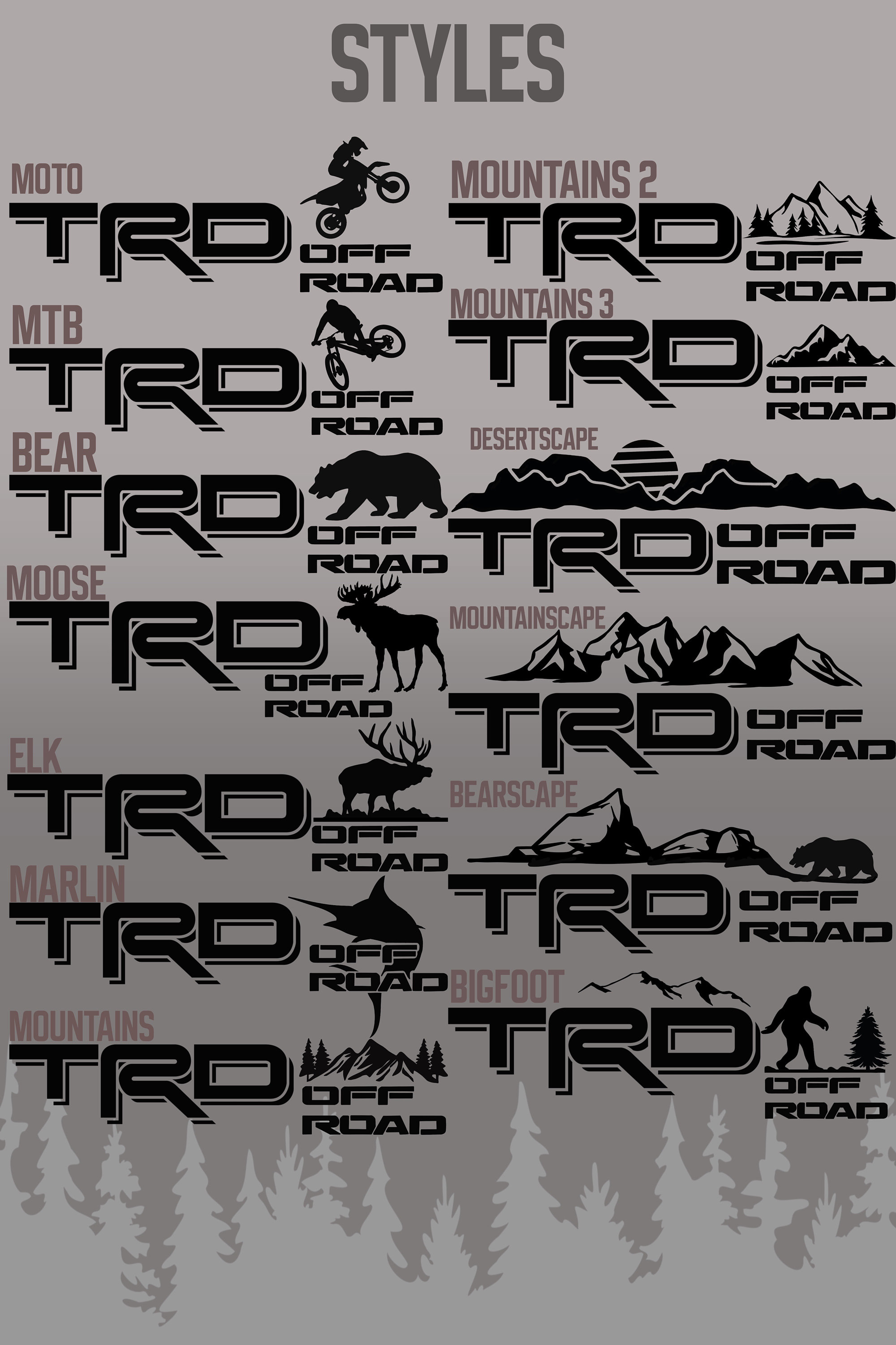 Toyota TRD OFF ROAD Decals Fishing/hunting/outdoors/sports - Etsy