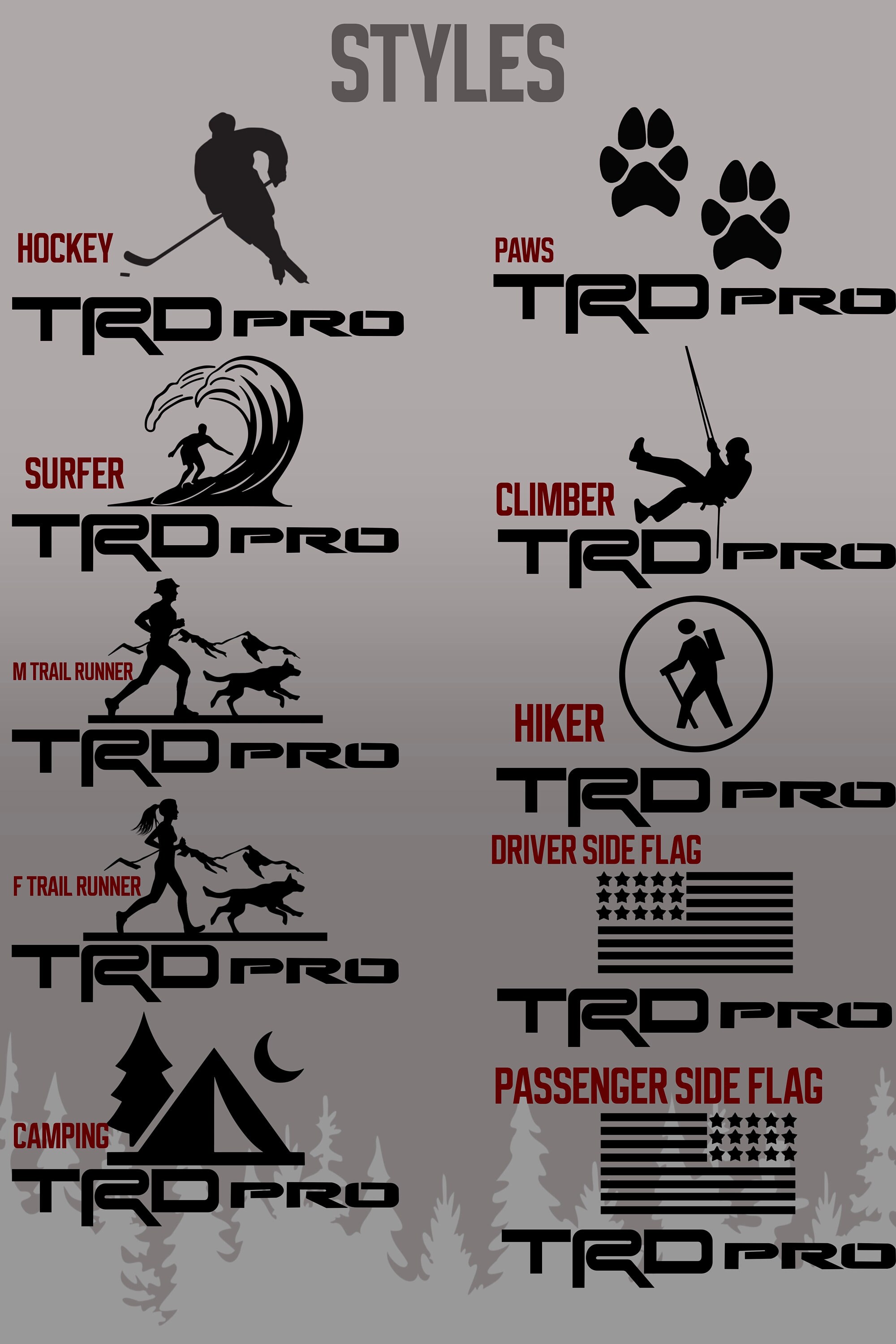 4runner TRD Pro C-post Decal - Hunting / Outdoors / Fishing / Sports - Etsy