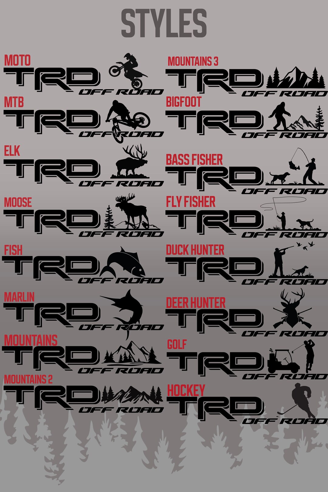 TRD off Road Decals - Hunting/ Fishing/ Sports/ Outdoors - Etsy