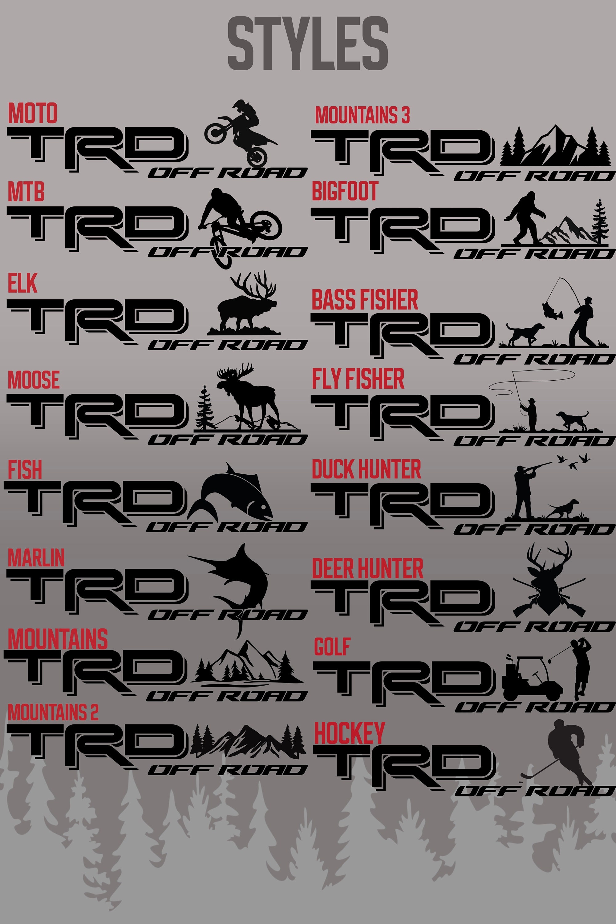 TRD off Road Decals - Hunting/ Fishing/ Sports/ Outdoors - Etsy
