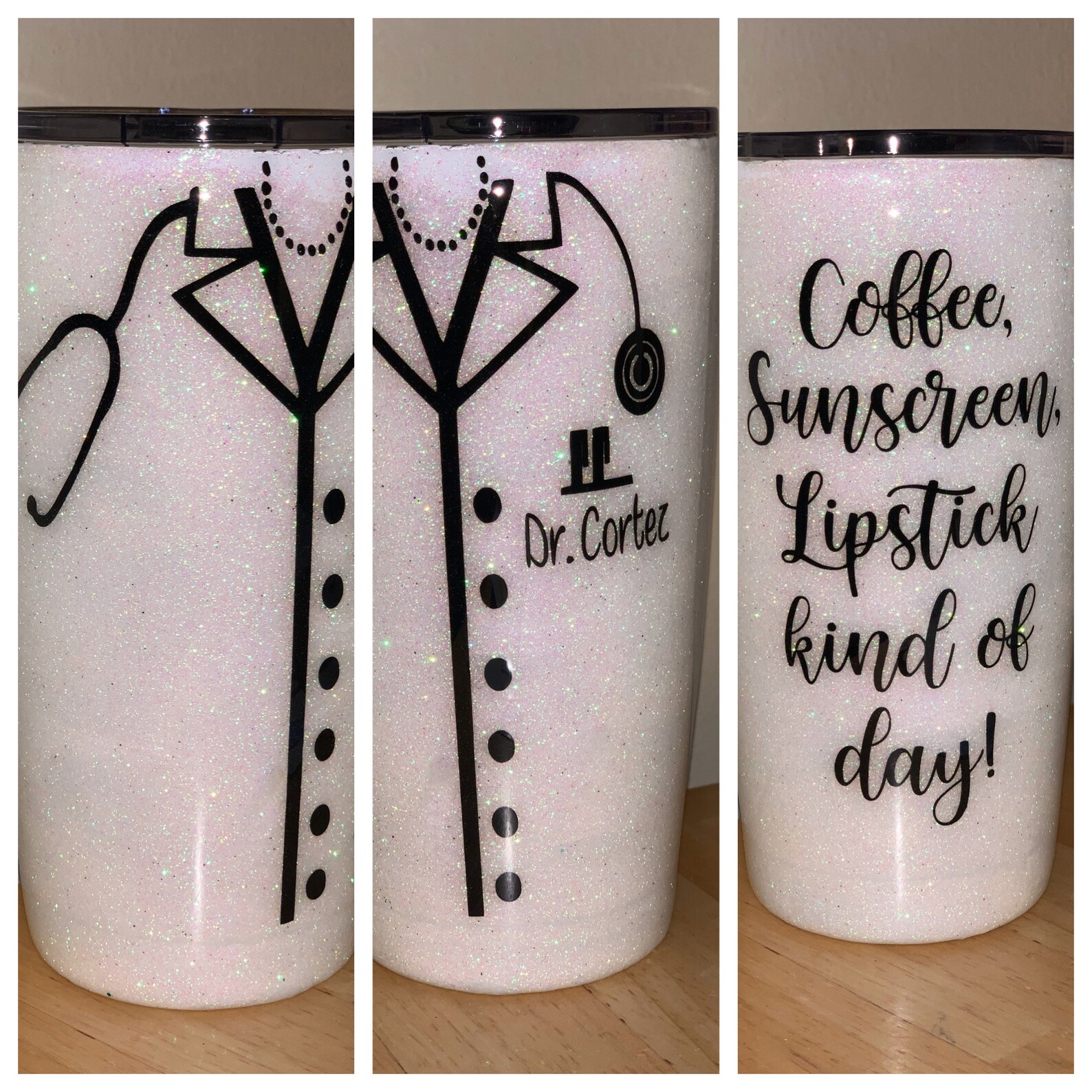 Customizable Doctor Glitter Tumbler | Etsy