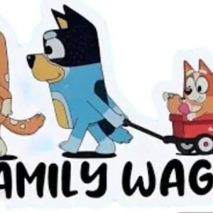 Family Wagon / Mom Wagon / Dad Wagon / Wagon With Kids / Blue Dog ...