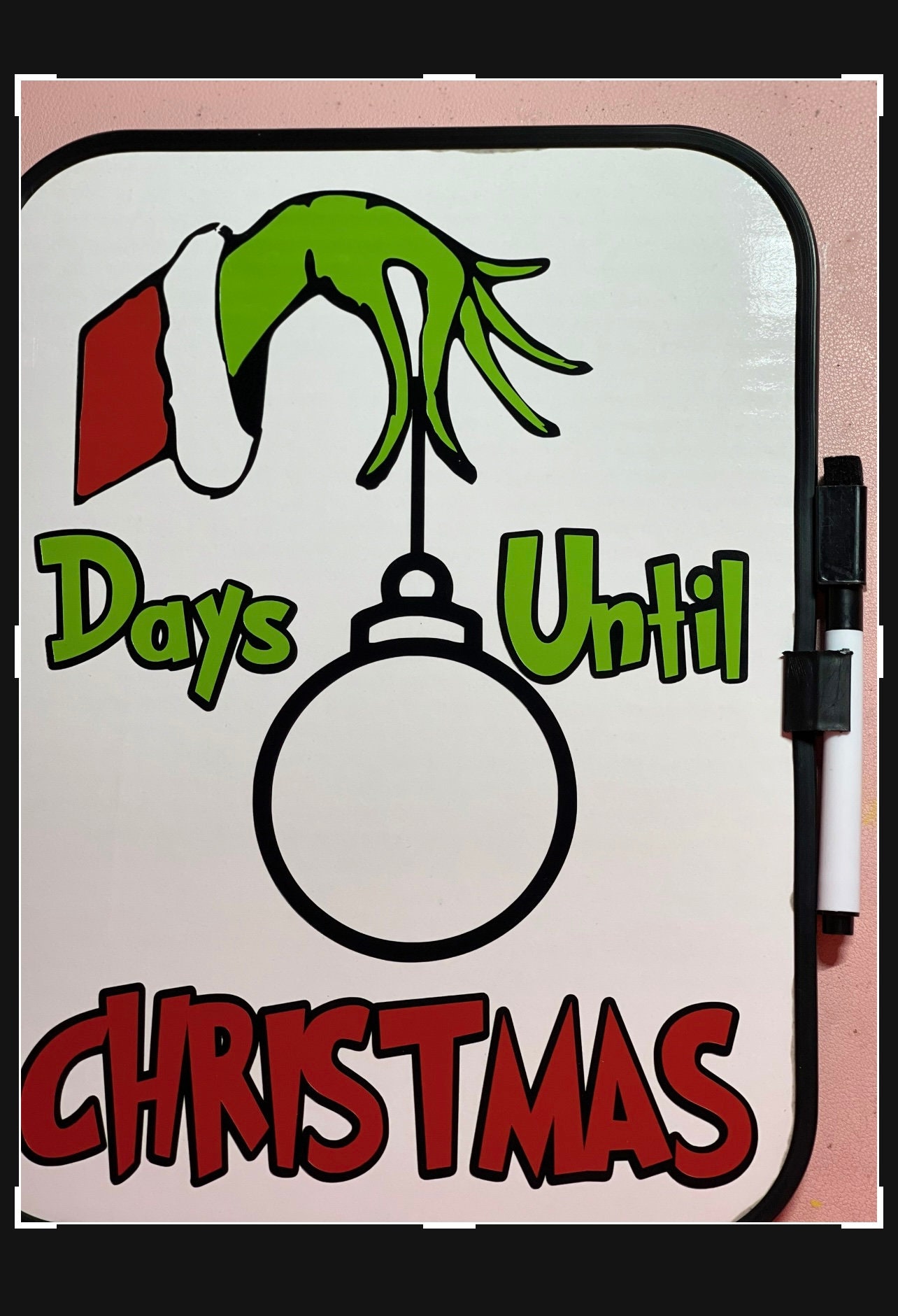 Christmas Character Countdown Dry Erase White Board With - Etsy