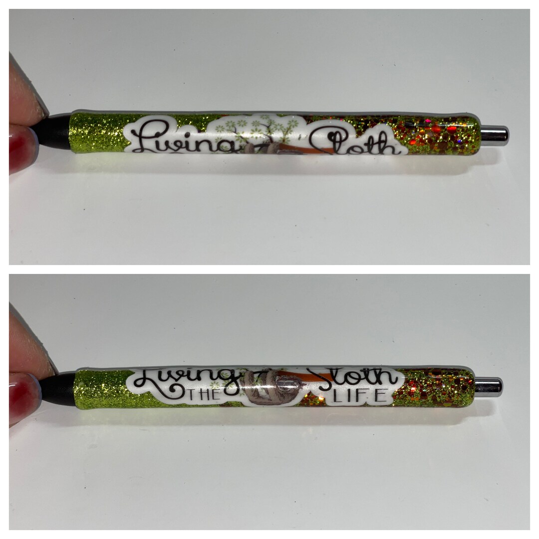 Living the Sloth Life / Glitter GEL Pen / Black Ink Gel Pen / Great ...