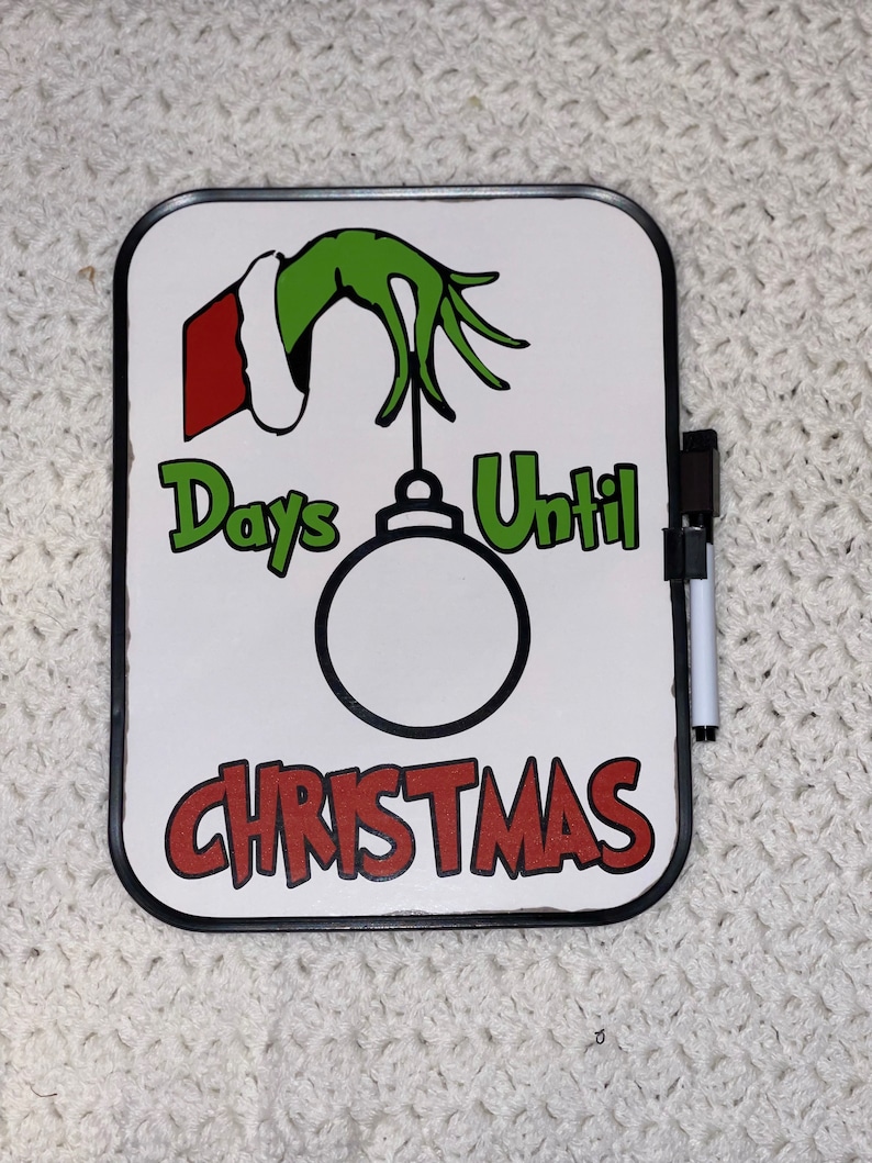 Christmas Character Countdown Dry Erase White Board With - Etsy