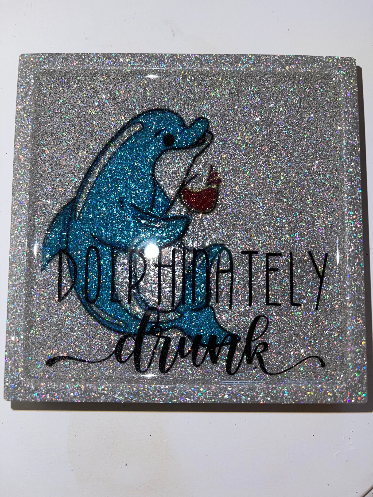 Dolphinately Drunk Customizable Dolphin Holding Wine Glass Funny ...