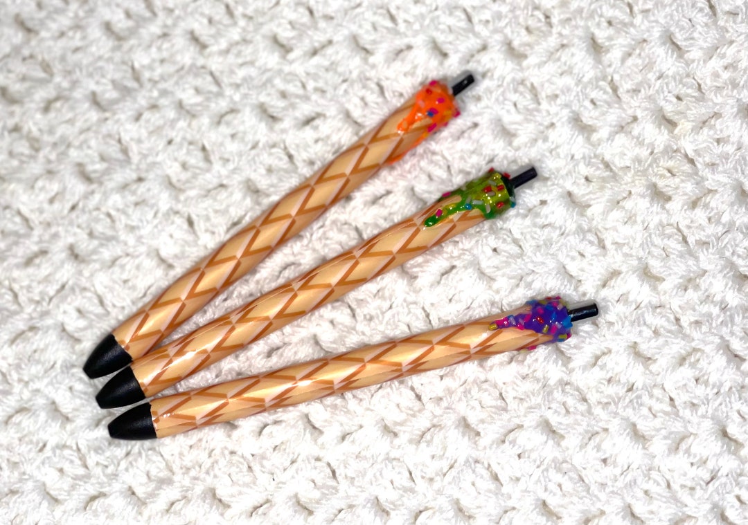 Ice Cream Cone Pen / Waffle Cone Pen / Ice Cream Drip With Sprinkles ...
