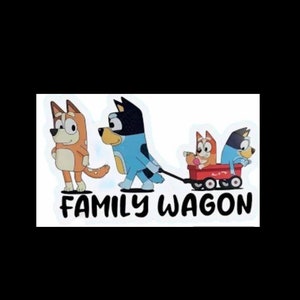 Family Wagon / Mom Wagon / Dad Wagon / Wagon With Kids / Blue Dog ...