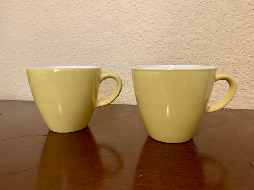 Pair of Centura by Corning Yellow Coffee Tea Cups 1970's Pyroceram ...