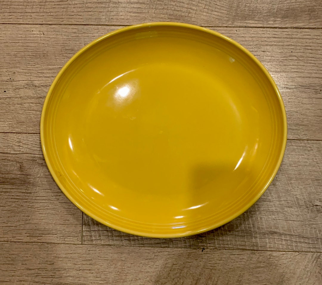 Homer Laughlin Flipside Yellow Oval Serving Platter Mustard Sunflower ...