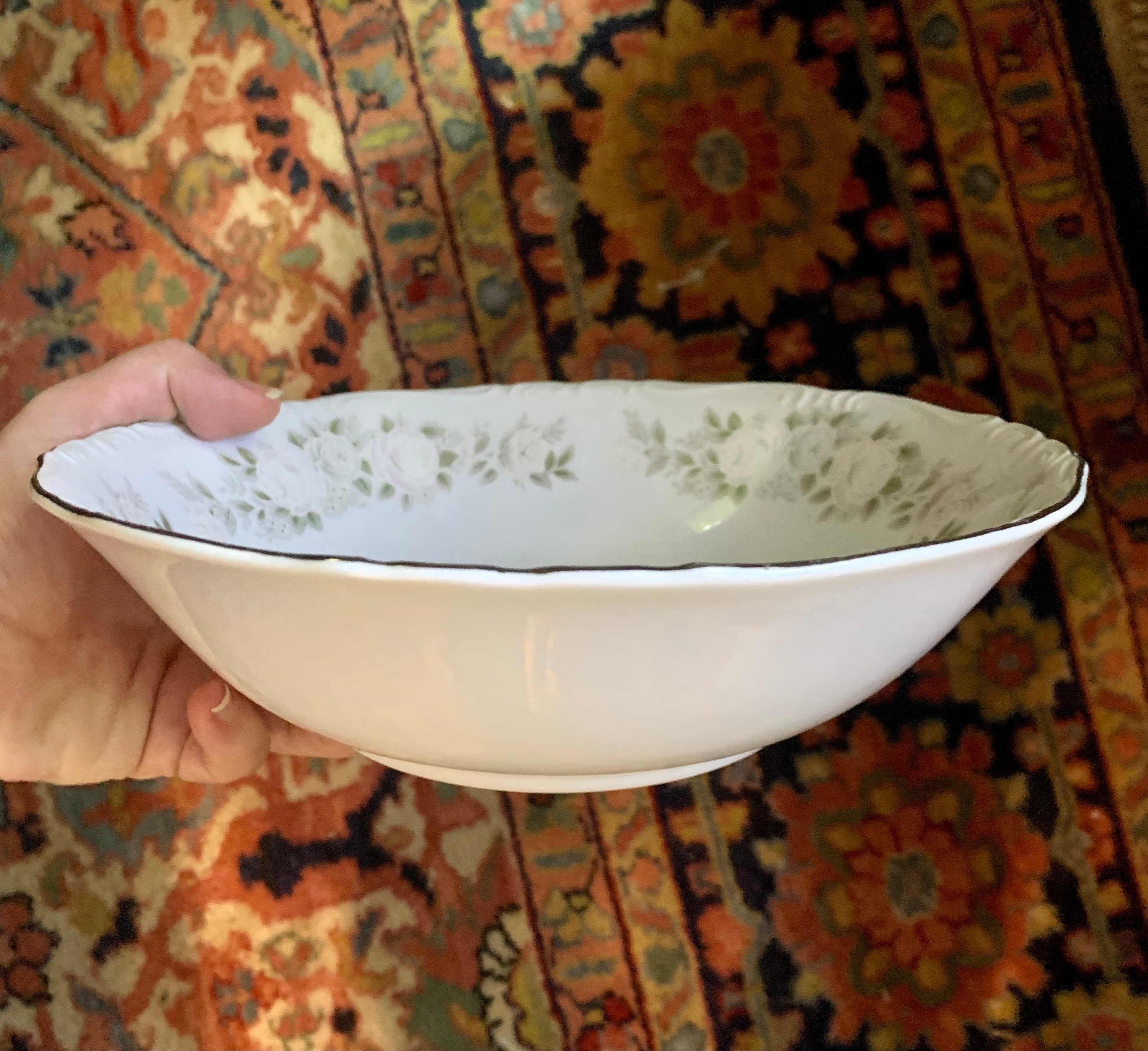 Sheffield Fine China of Japan Classic Serving Vegetable Bowl Roses ...