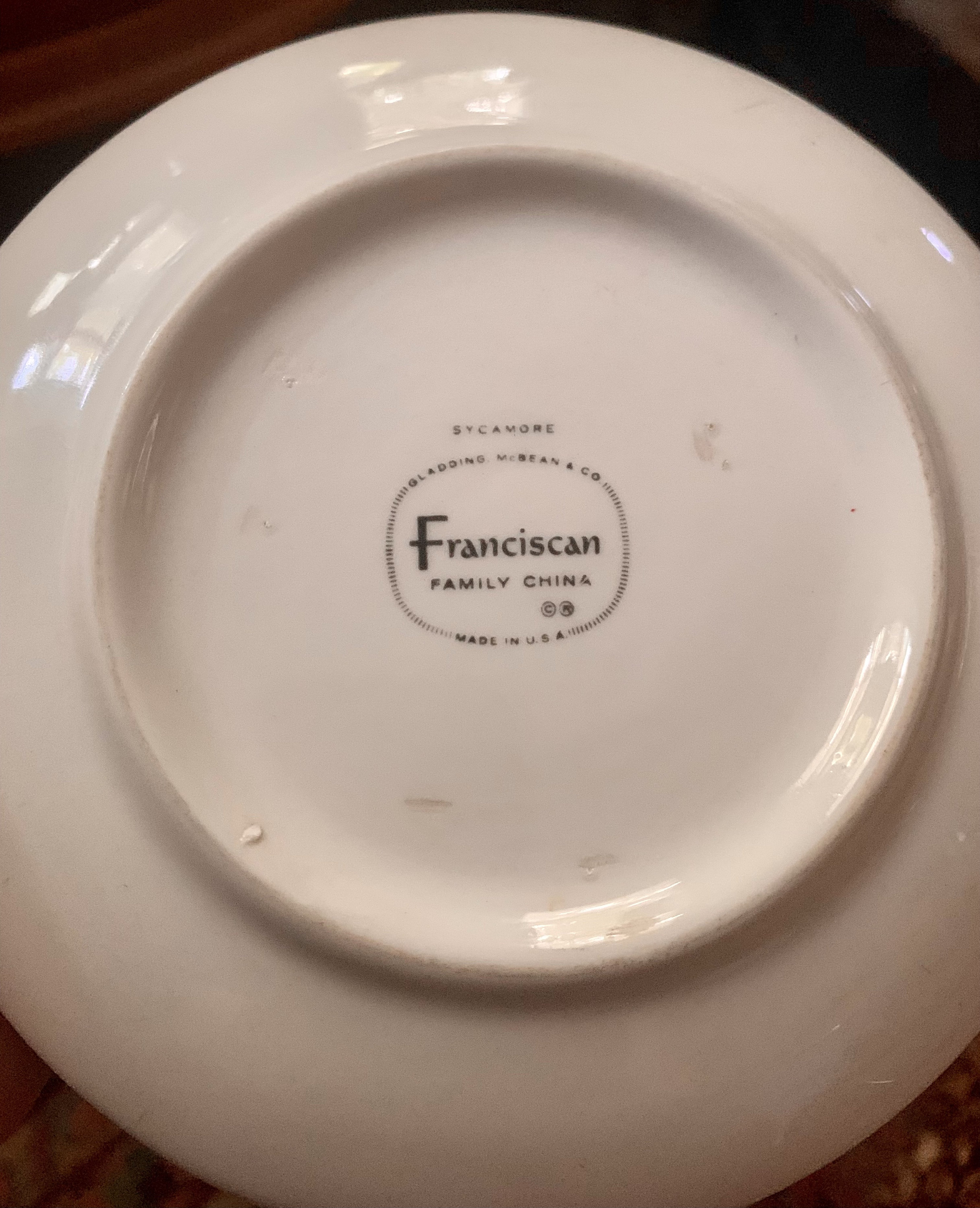 Franciscan Family China Sycamore Pattern Cereal Soup Dessert Bowl ...