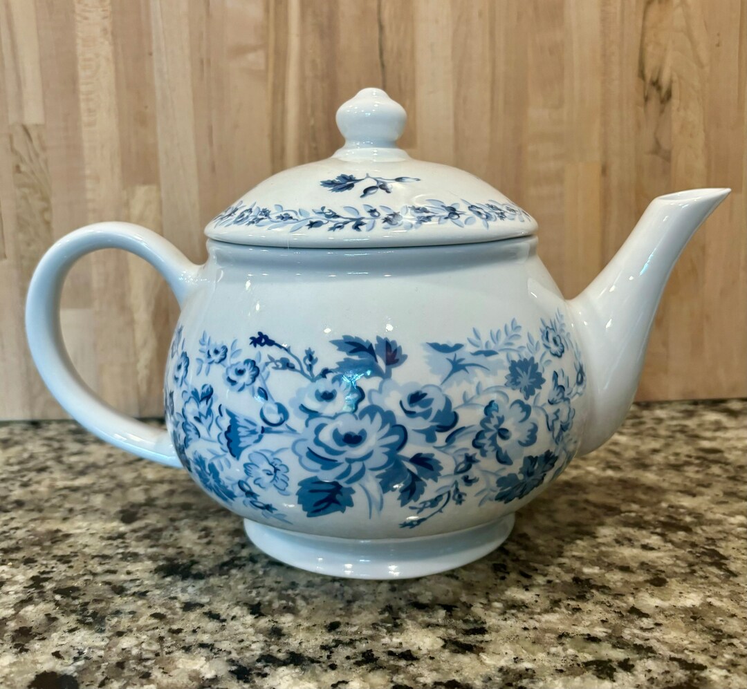 Discontinued Laura Ashley Sophia Teapot With Lid Blue and White Flowers Floral 5 Cup Capacity - Etsy
