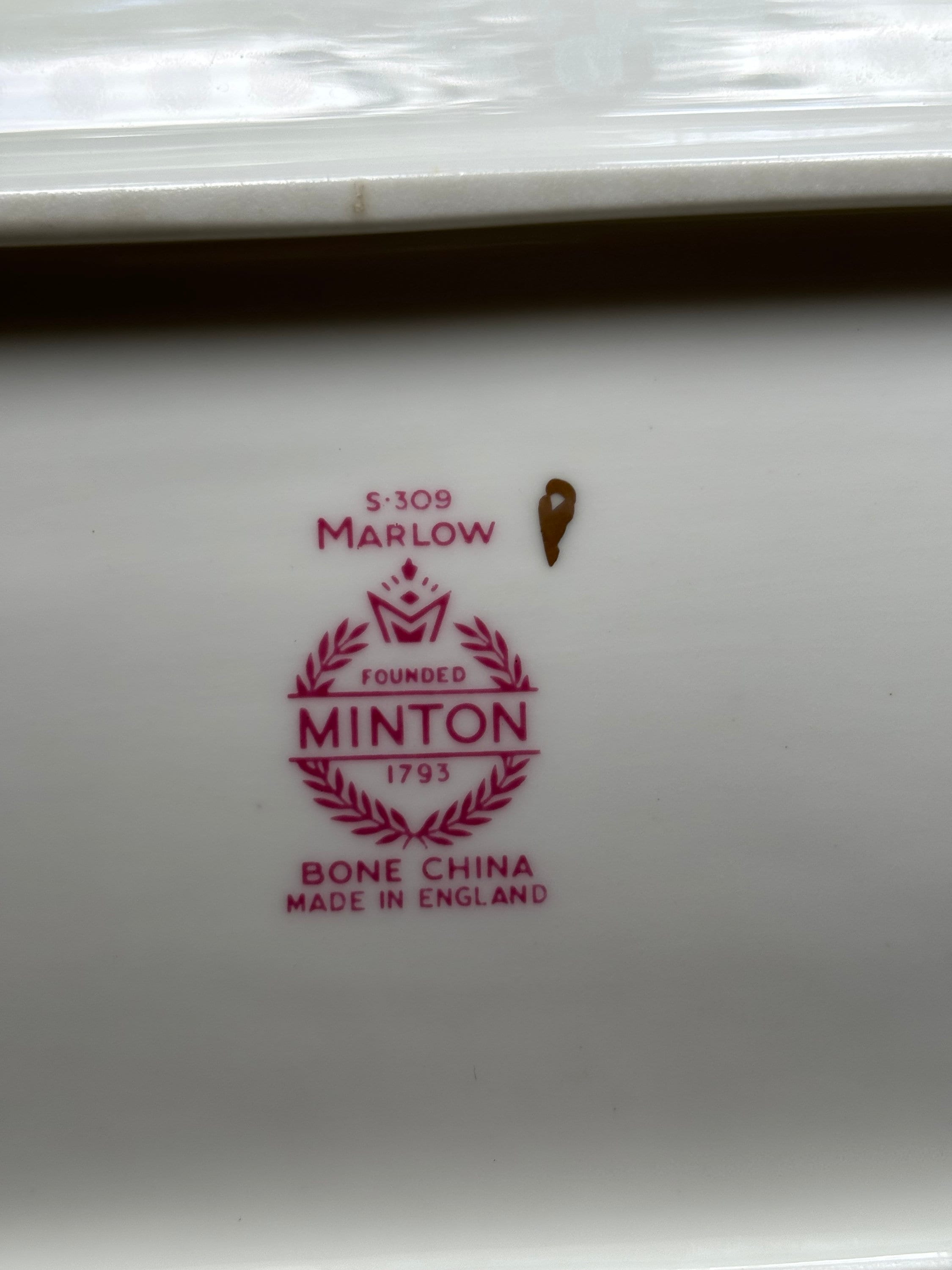 Minton Sandwich Tray Marlow Pattern Roses Flowers Floral Gold Trim ...