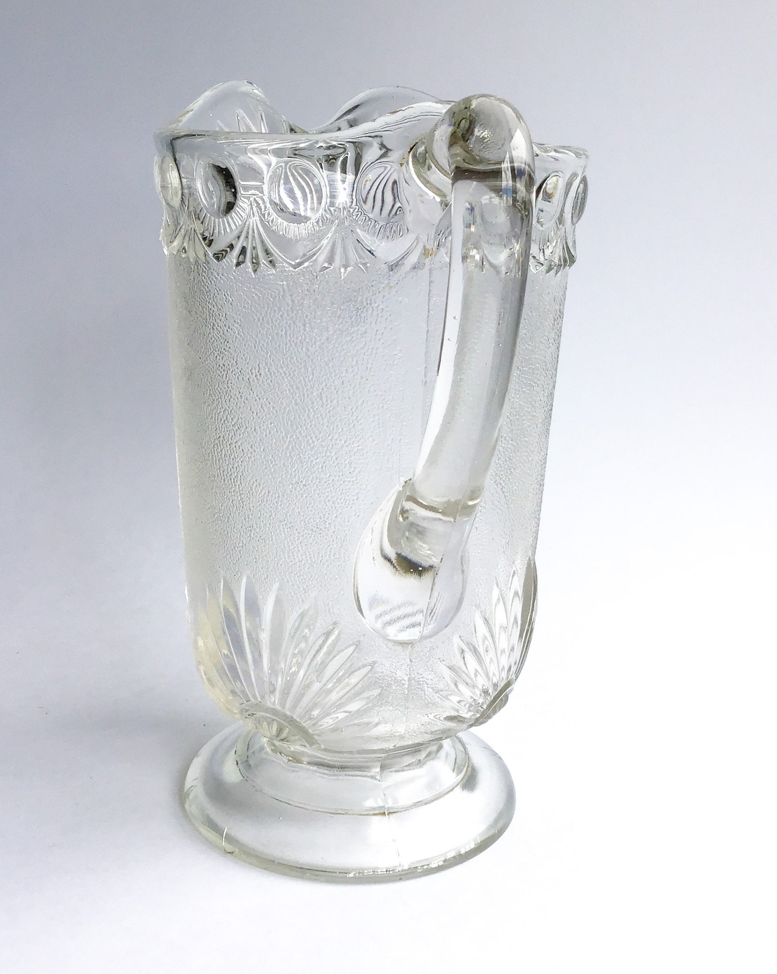 Antique Pressed Glass Water Pitcher - Etsy