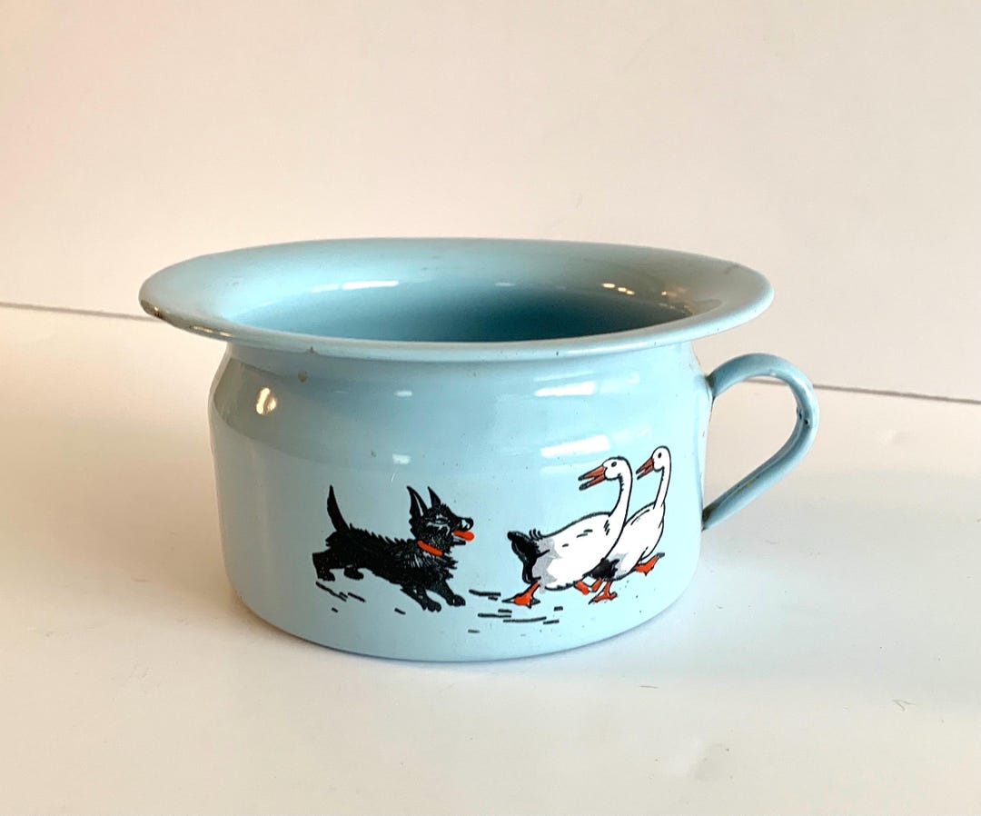 Vintage Enamel Child’s Chamber Pot - Etsy