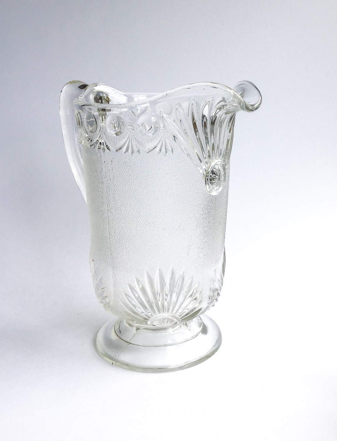 Antique Pressed Glass Water Pitcher - Etsy