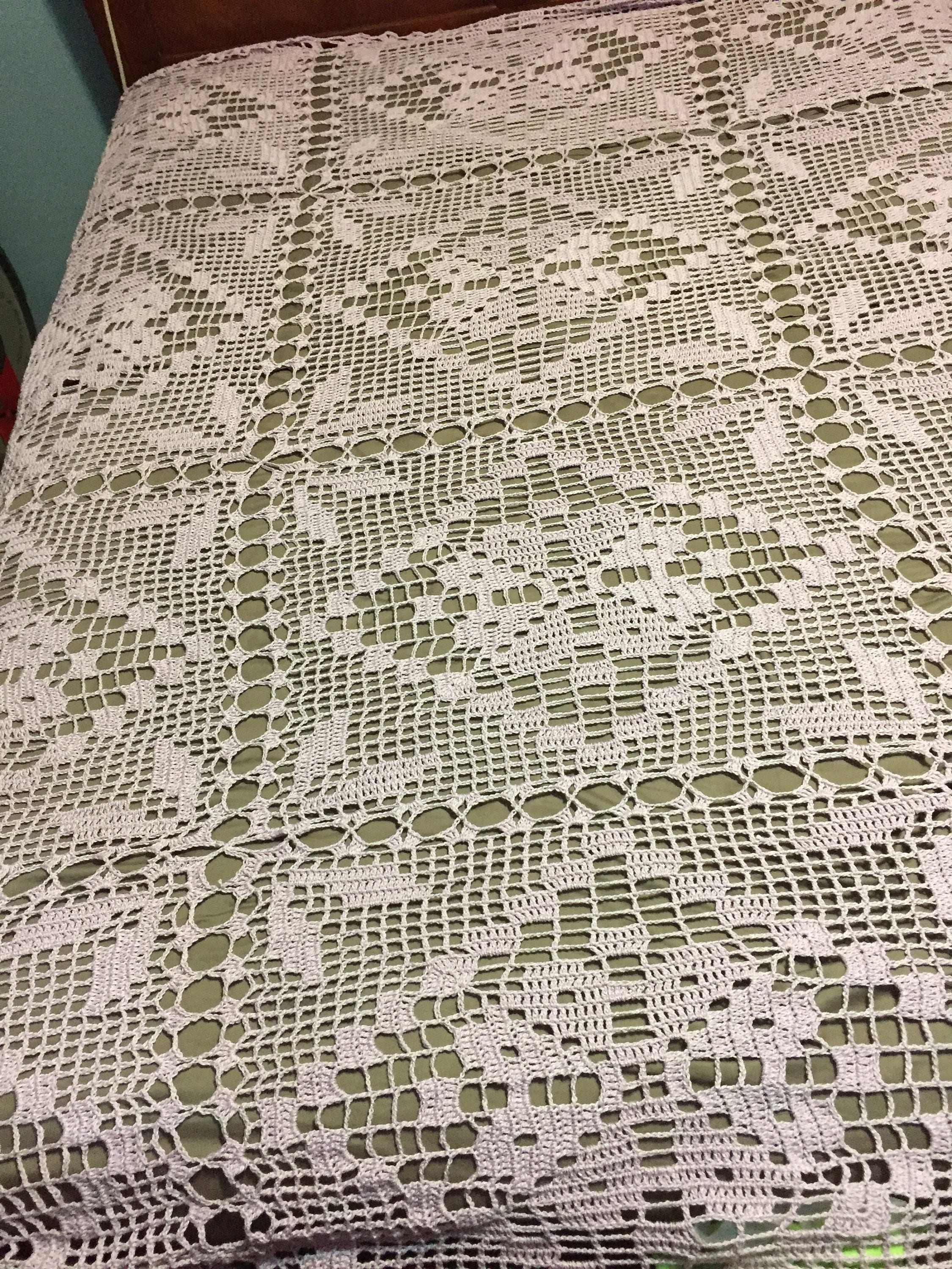 Floral Handmade Crochet Bedspread - Etsy