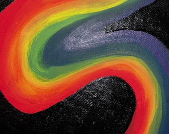 Rainbow Acrylic Painting - Etsy