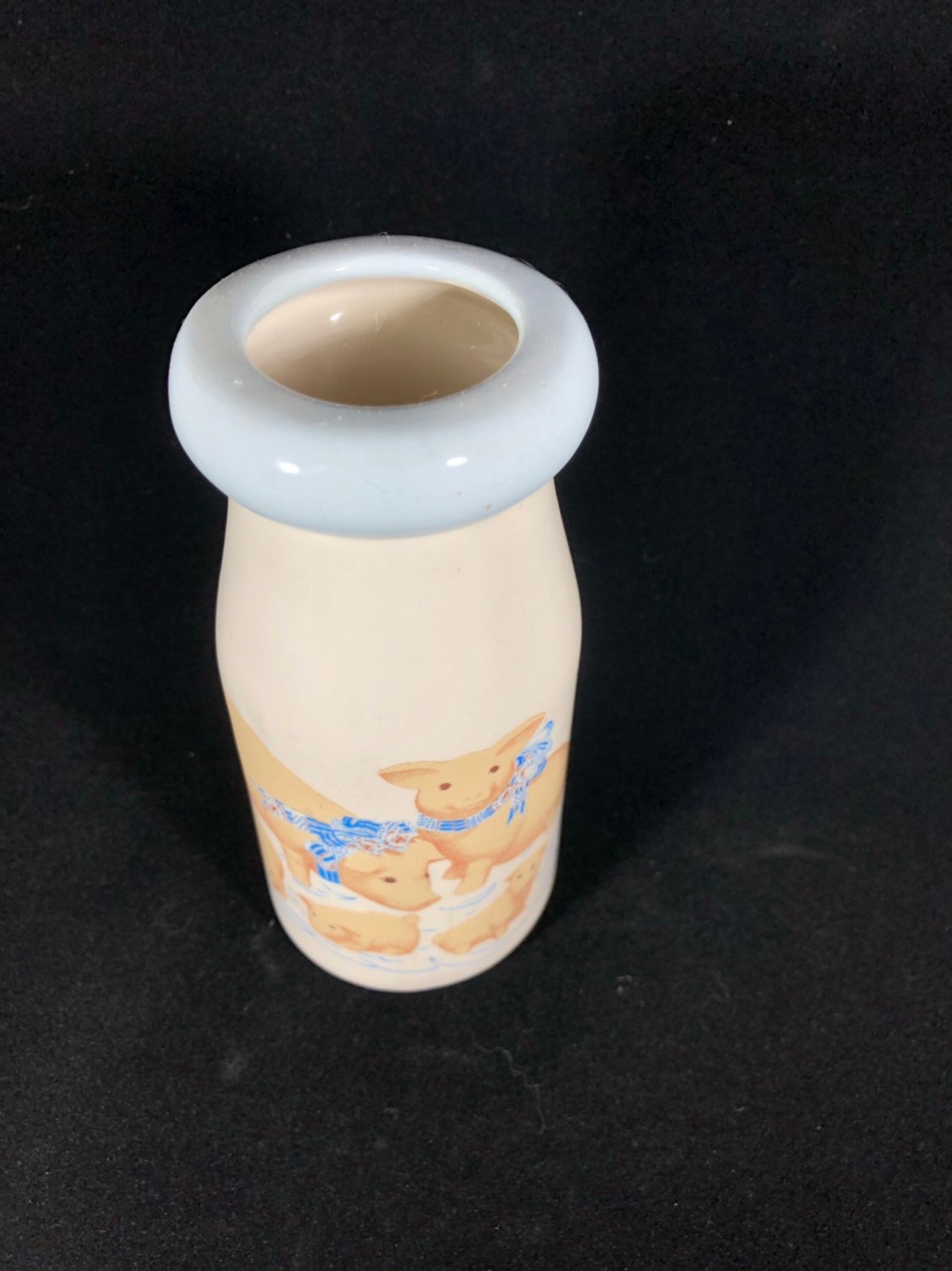 Vintage Clay Milk Bottle Statue, Pig Family Milk Bottle, One of a Kind ...