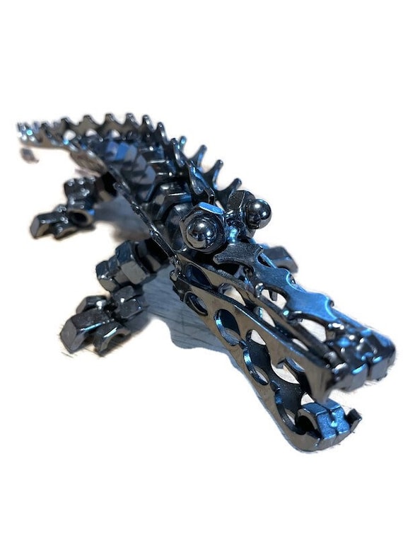 Alligator Metal Sculpture Made From Bolts Gears and Bolts | Etsy