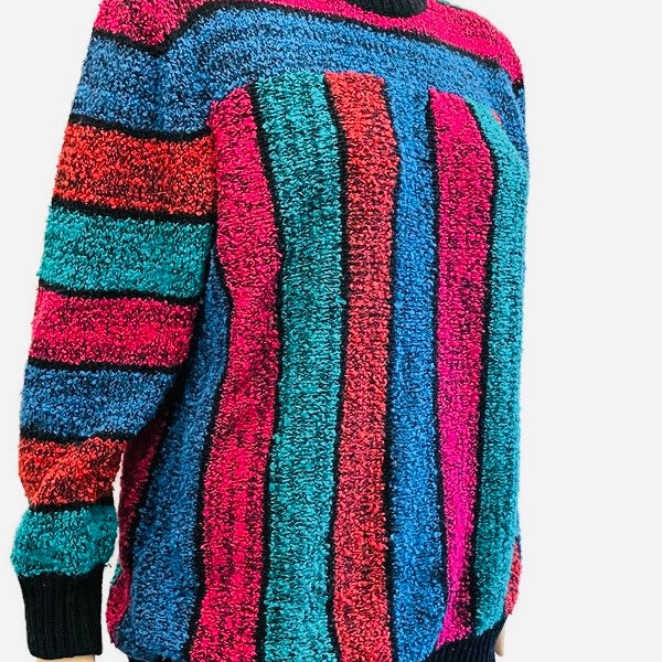 90s Colorful Sweater - Etsy