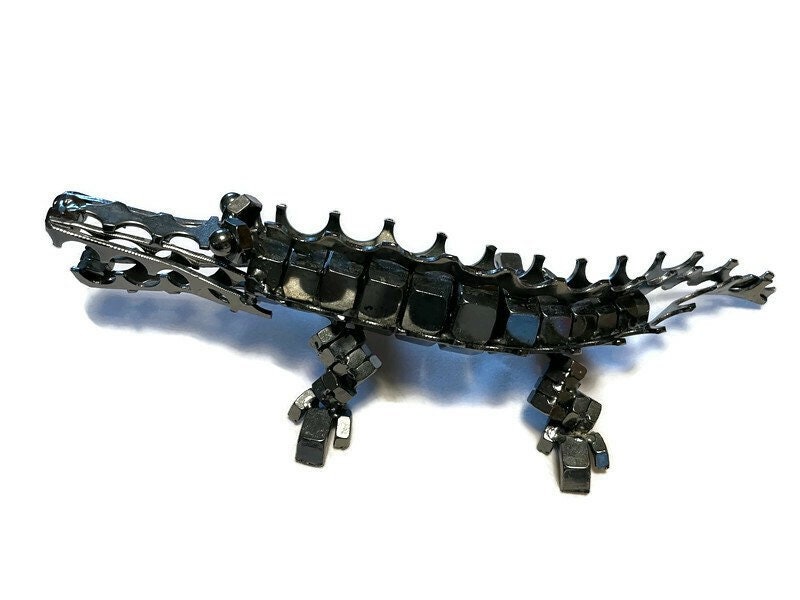 Alligator Metal Sculpture Made From Bolts Gears and Bolts - Etsy