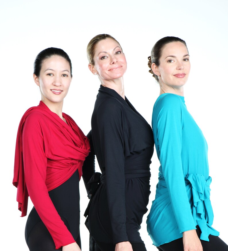 Wrap Top / Yoga Wrap Top / Convertible Top / Wrap Cardigan / Dancer ...