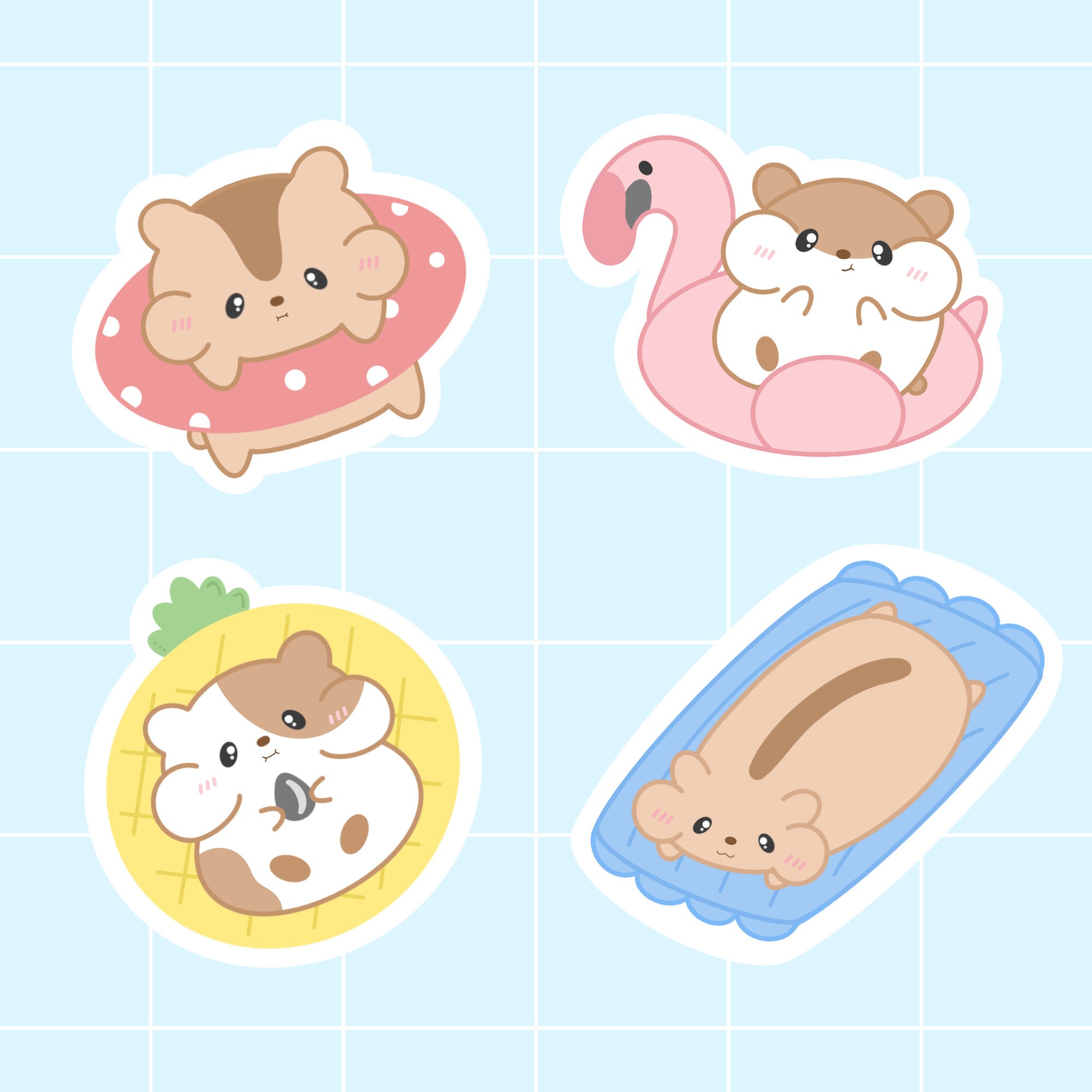 Summer Hamsters Vinyl Sticker Pack - Etsy