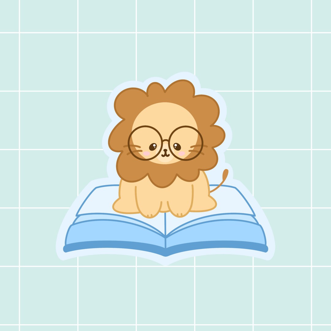 Lion Librarian Sticker Vinyl Sticker - Etsy