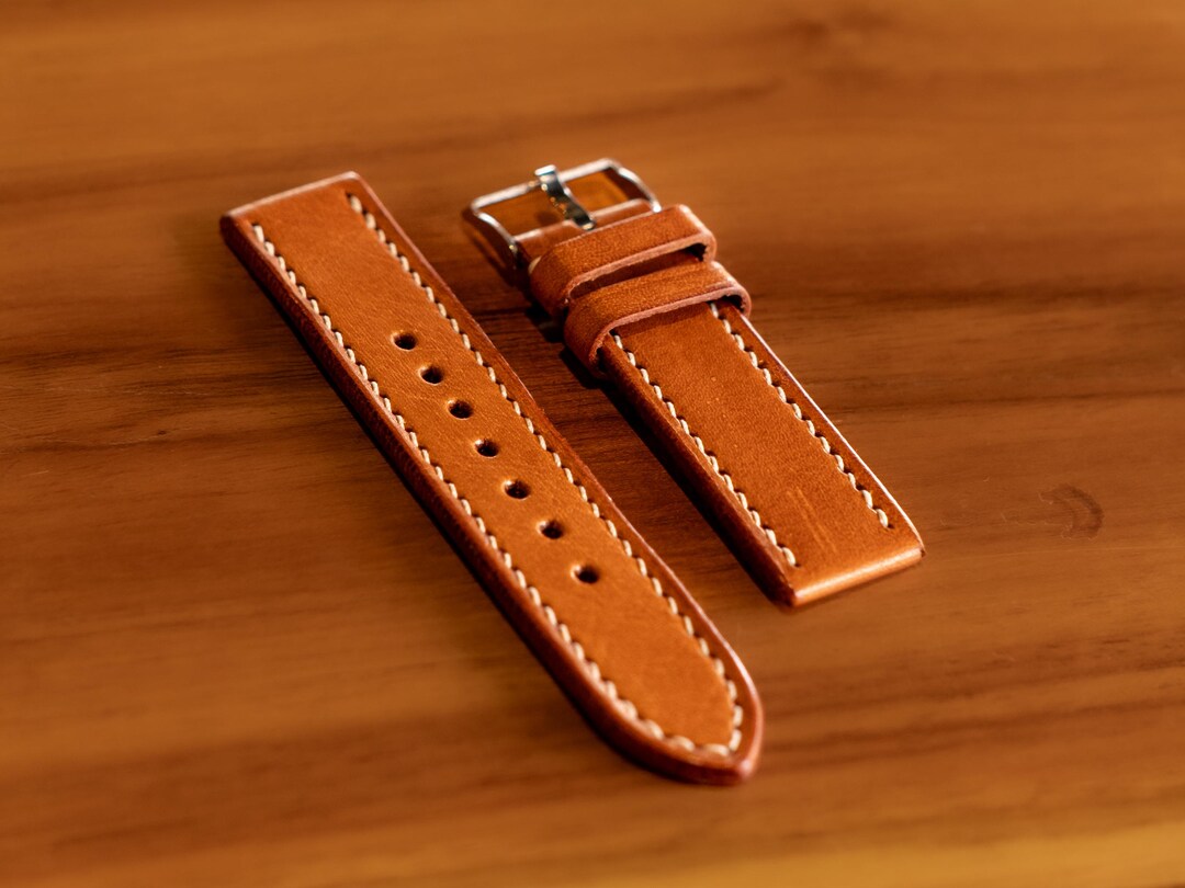 Brown Vegetable Tanned Watch Strap, Watch Band, Handmade, Full Grain ...