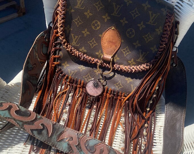 Authentic Vintage Louis Vuitton GM Saint Cloud Boho Bag, Upcycled LV ...