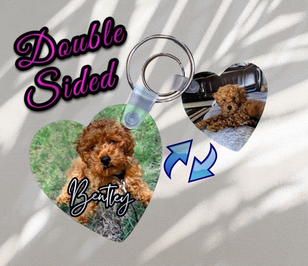 Personalized Photo Keychain, Custom Keychain Gift, Pictured Heart ...