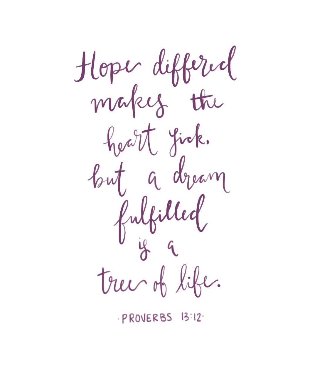 Proverbs 13:12 Digital Print - Etsy