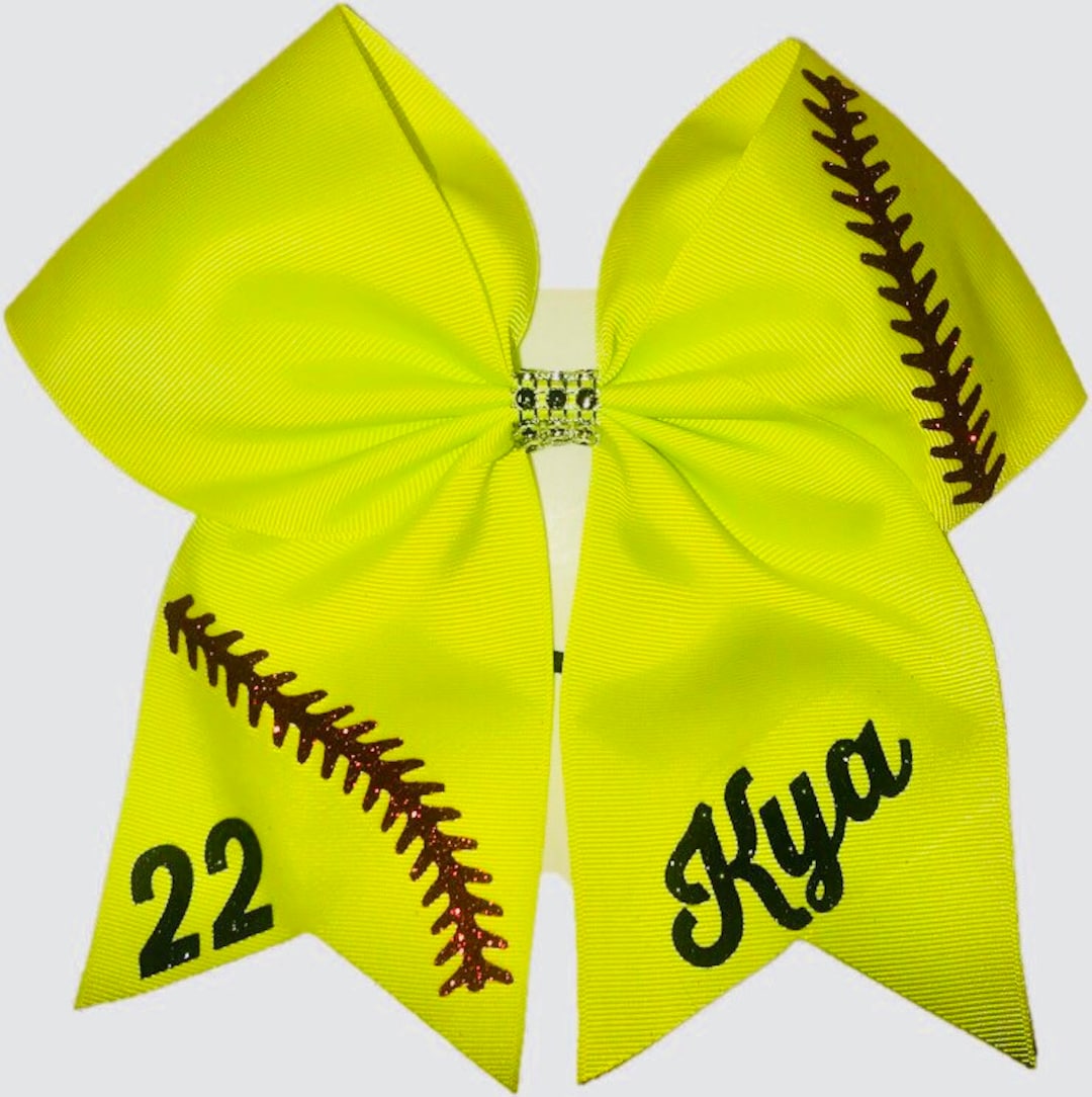 Softball Bow With Name and # | Softball Bows | Custom Softball Bows ...