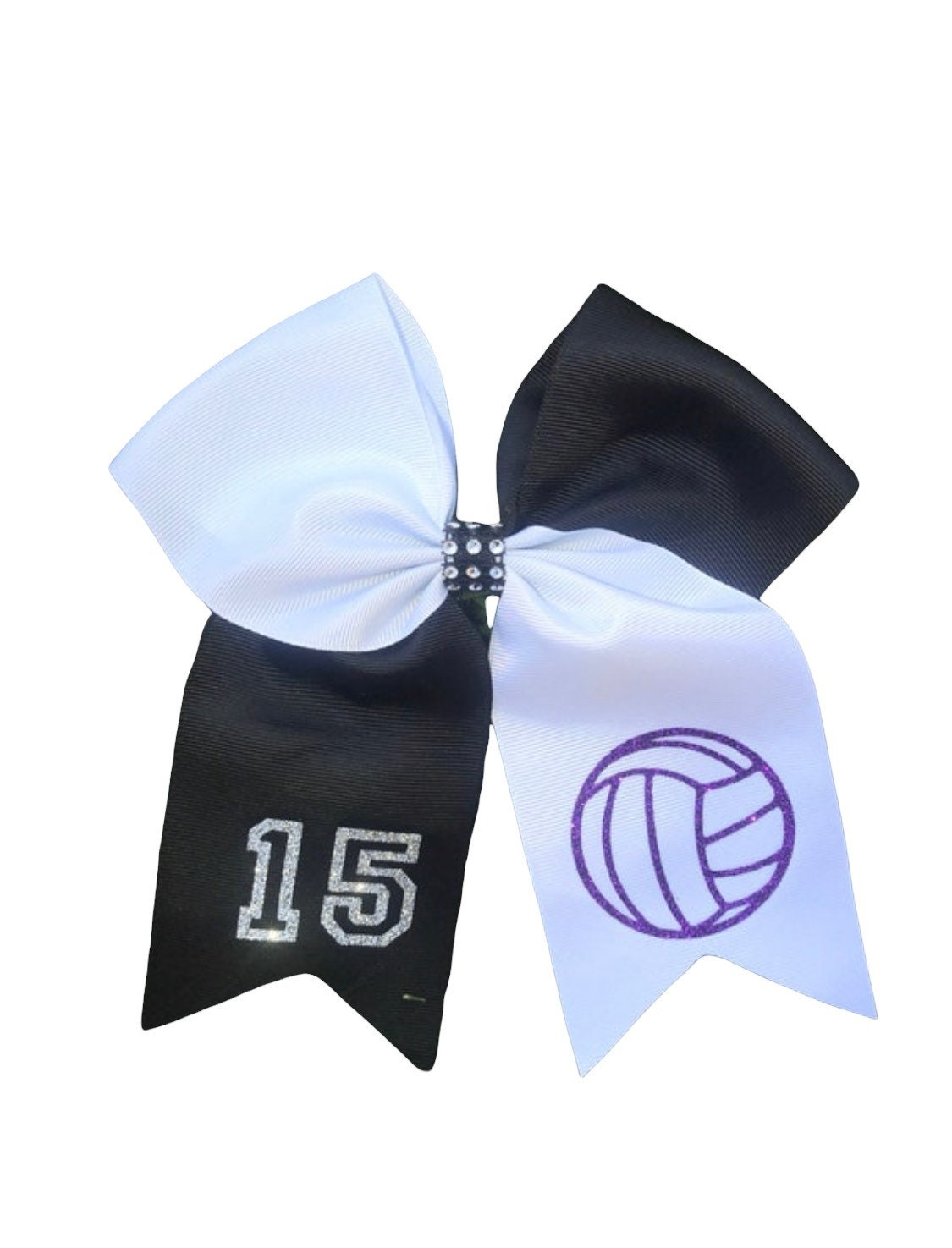 Stylish Black & White Volleyball Hair Bows - Show Your Team Spirit on ...