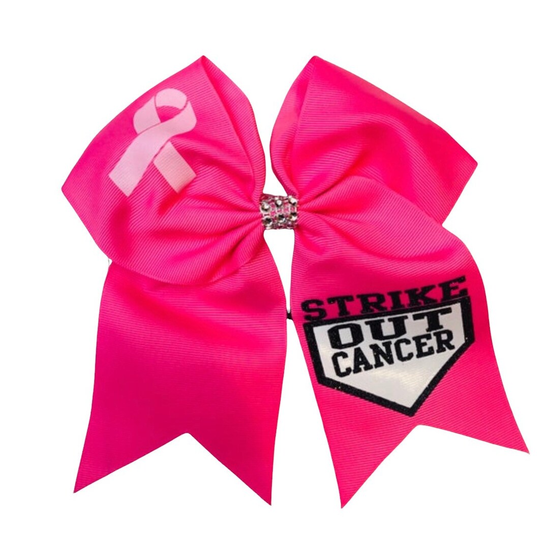 Breast Cancer Awareness Bow/ Softball Cheer Bows / Custom Breast Cancer ...