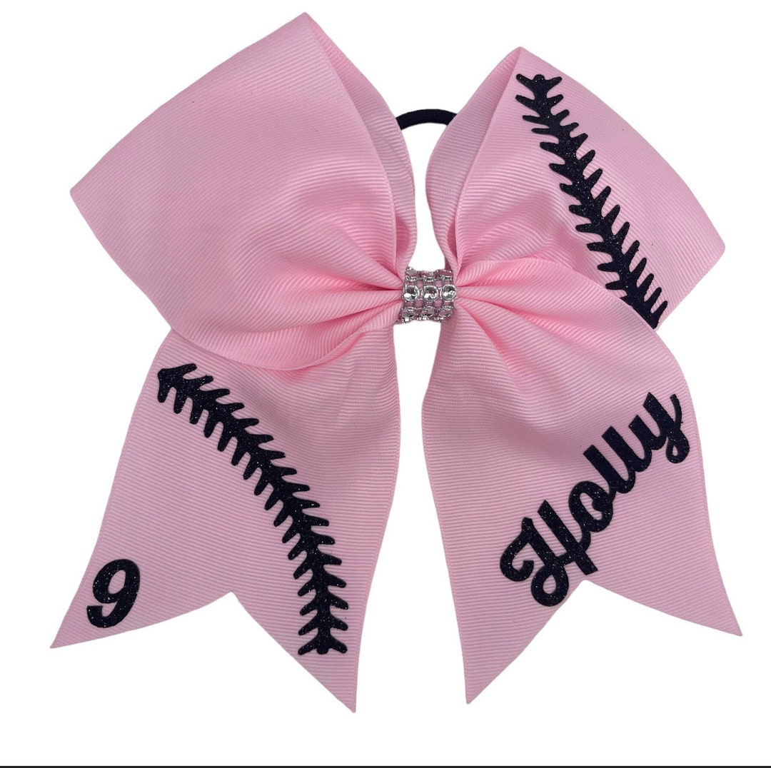 11 Hot Pink Softball Bows With Name & Number on Alligator Clip - Etsy