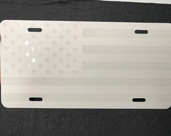 American Flag License Plate, Flag Front License Plate, Aluminum Plate ...